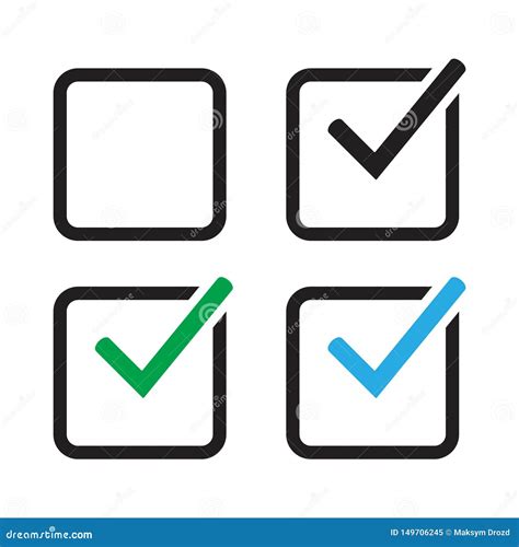 Checkbox Fijado Con El Icono En Blanco Y Comprobado Del Vector Del Checkbox Ilustración Del