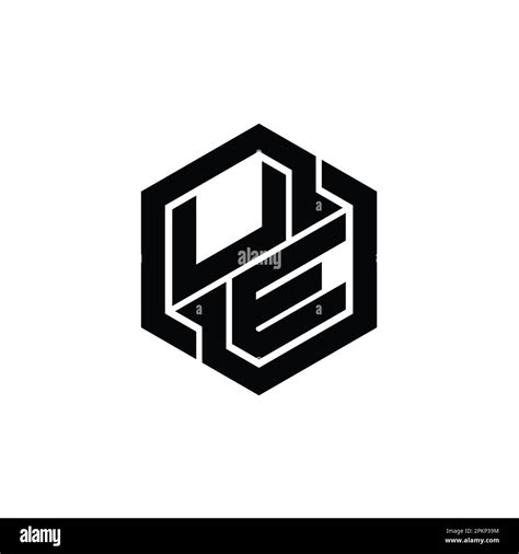 UE Logo Monogram Gaming With Hexagon Geometric Shape Design Template