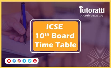 ICSE Th Board Exam New Time Table Tutoratti