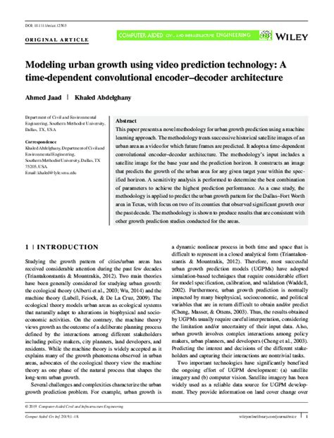 Pdf Modeling Urban Growth Using Video Prediction Technology A Time