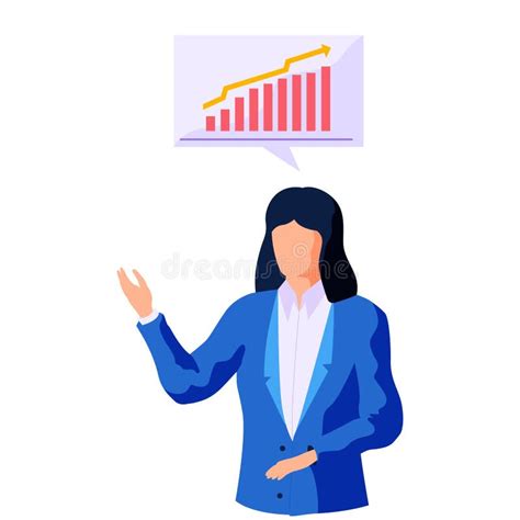 Cute Businesswoman Analyzing Data On Growing Graph Data Science Concept Business Chart And