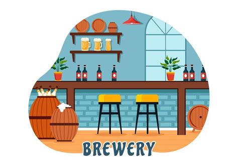 Premium Vector Brewery Production Process Vector Illustration With Beer Tank And Bottle Full