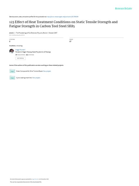 Effectsof Heat Treatment Conditions On Static Tensile Strength And Fatigue Strength In Carbon