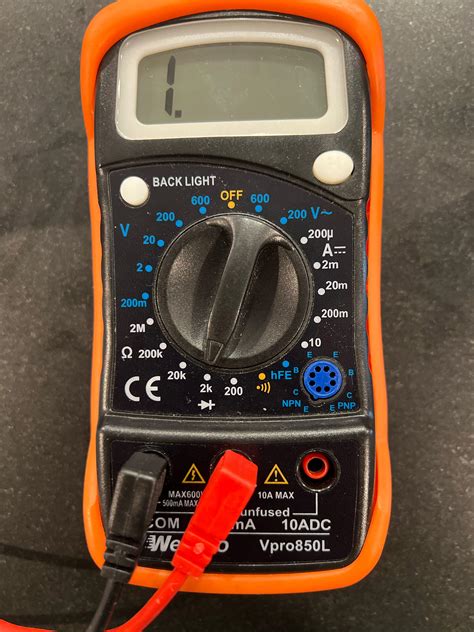 multimeter setting to test capacitor r electrical