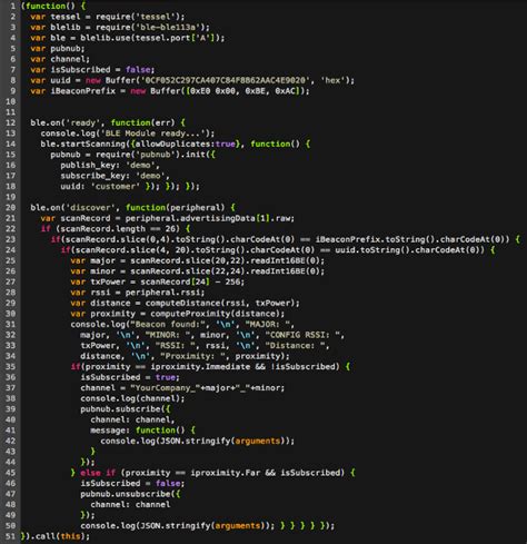 Tessel Ibeacon Tutorial Building The Broadcast Detector