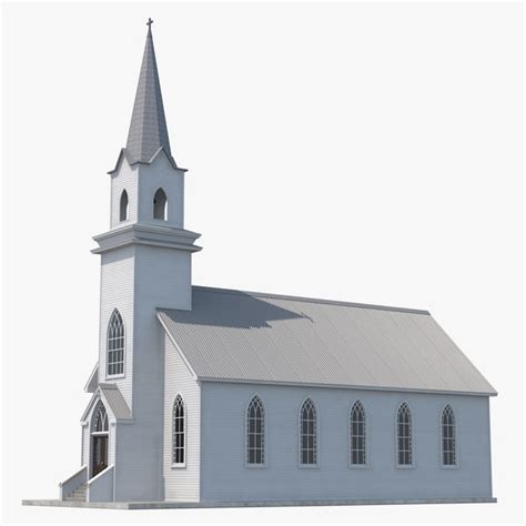 Protestant Church Interior 3d Obj