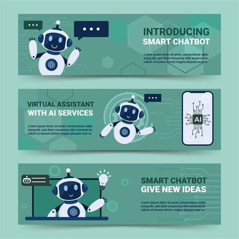 Smart Chatbot Horizontal Banner Collection 22033941 Vector Art At Vecteezy