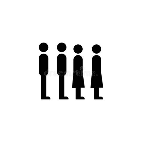 Queue Icon Symbol Line Design Template Stock Vector Illustration Of