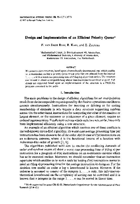 pdf design and implementation of an efficient priority queue