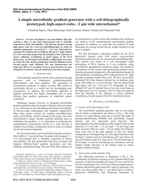 Pdf A Simple Microfluidic Gradient Generator With A Soft Lithographically Prototyped High