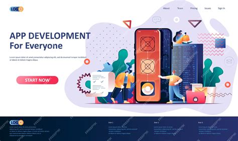 Premium Vector App Development Landing Page Template Illustration