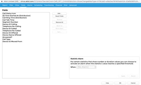 Akixi Report Configuration Options Jaguar Telecom Limited
