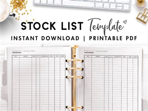 Free Printable Stock List Template Manage Your Product Inventory