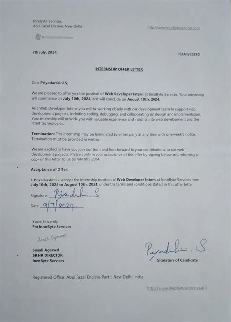 Priyadarshini S On Linkedin Internship Intern Webdevelopment Innobyteservices