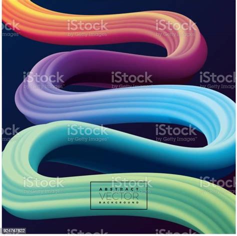 Abstract 3d Colorful Curve Line Background Vector Liquid Fluid Artistic Color Illustration