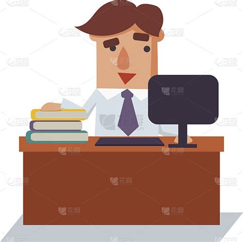 眨眼的商人卡通人物矢量插图