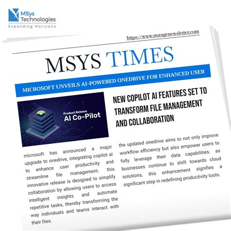 Msys Technologies On Linkedin Ai Onedrive Digitaltransformation Storage Msystechnologies