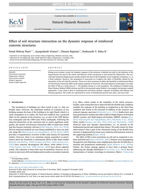 PDF Effect Of Soil Structure Interaction On The Dynamic Response Of