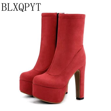 Blxqpyt Ladies Big Size 31 48 Short Woman Mujer Ankle Boots Sexy Super