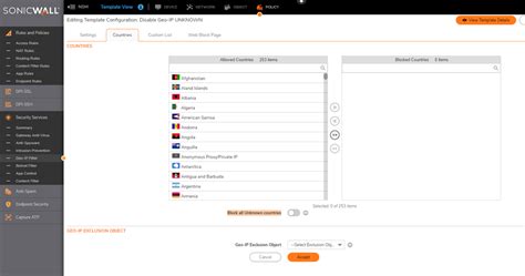 Disabling Block All Unknown Countries In Firewall Group In Nsm