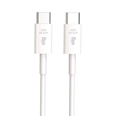 Cabo Usb C Power Delivery 1 Metro 20w Branco Elg Tc20w Em