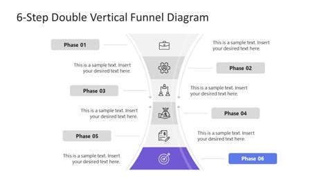 Customizable 6 Step Vertical Double Funnel Slide SlideModel