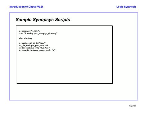 Basic Synthesis Flow And Commands In Digital Vlsi Pdf