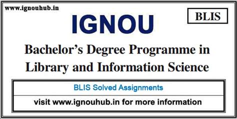 Ignou Blis Solved Assignments 2019 20 Ignou Hub