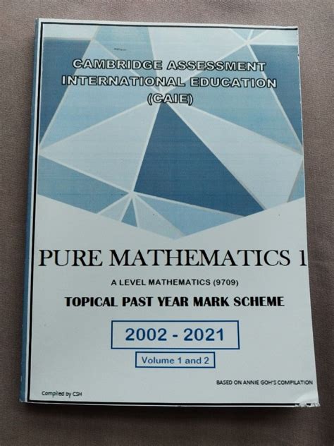 CAIE A Level Pure Maths 1 Topical Past Papers Hobbies Toys Books