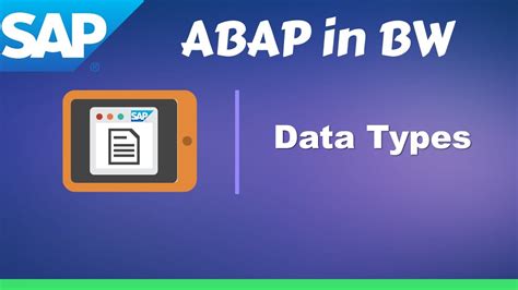 Sap Abap In Bw Training Data Type And Variable Youtube