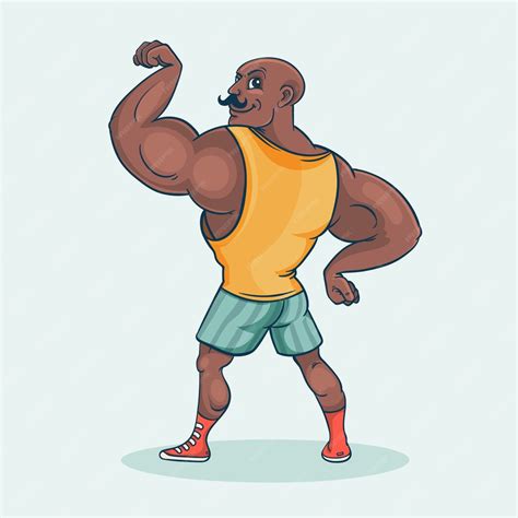 Free Vector Hand Drawn Strong Man Cartoon Illustration