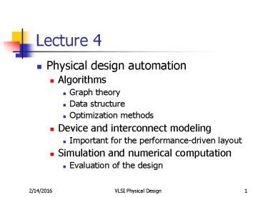 PPT Physical Design Automation PowerPoint Presentation Free To Download Id 740af3 MDU1Y