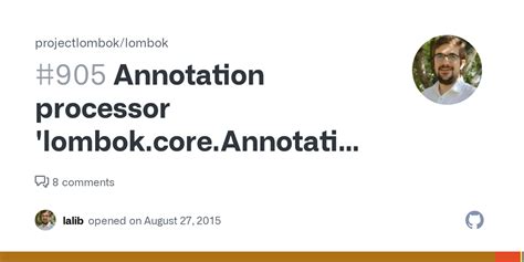 annotation processor re annotationprocessor not found · issue 905 · projectlombok