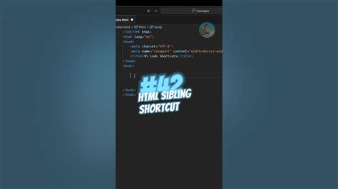 42100 Html Sibling Shortcut In Vscode Tutorial Coding Codingsimplifiedspace Html Vscode