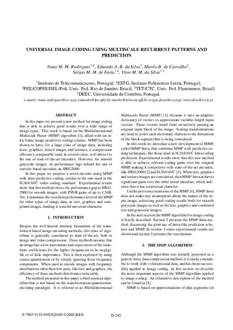 Pdf Universal Image Coding Using Multiscale Recurrent Patterns And Prediction