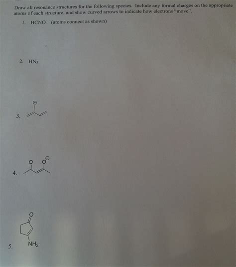 Solved Draw All Resonance Structures For The Following