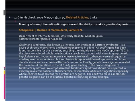 A Case Of Gitelmans Syndrome