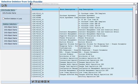 Program To Perform Selective Deletion From Any Inf Sap Community