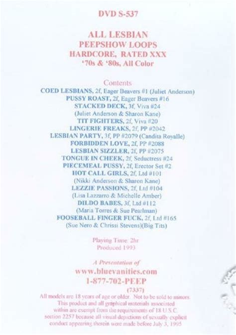 Watch All Lesbian Peepshow Loops 537 Hardcore Rated X 70s And 80s All Color With 14 Scenes