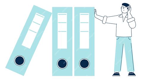 Premium Vector Man Hold Giant File Folder Document Archive Storage