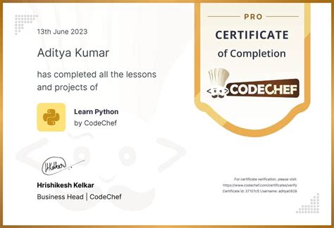 Aditya Kumar On Linkedin Codechef Certificate Aditya0928