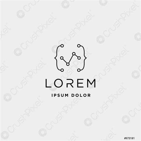 Coding Digital Logo Design Template Vector Lineart Stock Vector Crushpixel