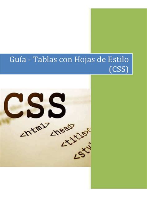 Guia Tablas Con Css Pdf Html Desarrollo De Software