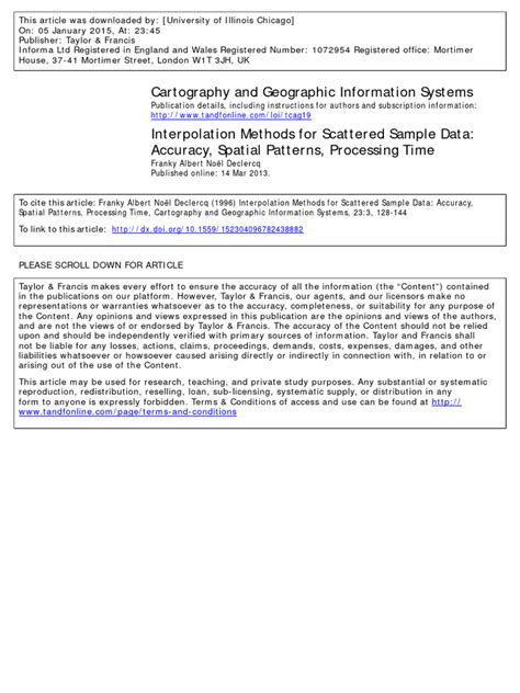 Interpolation Methods For Scattered Sample Data Accuracy Spatial
