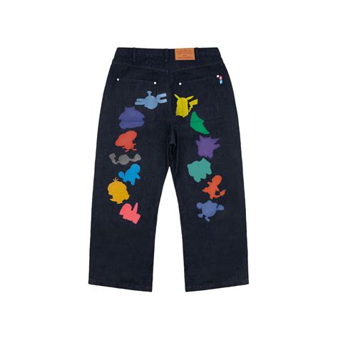 반디 더 핑크 X 포켓몬 멀티 컬러 실루엣 데님 인디고 Vandy The Pink Kream