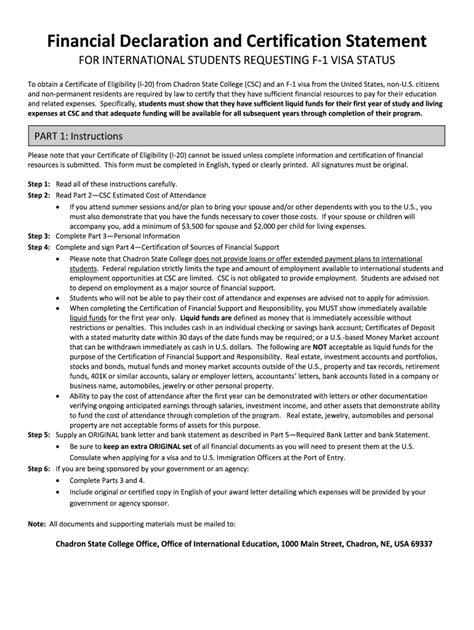Financial Declaration And Certification Statement Fill Out And Sign