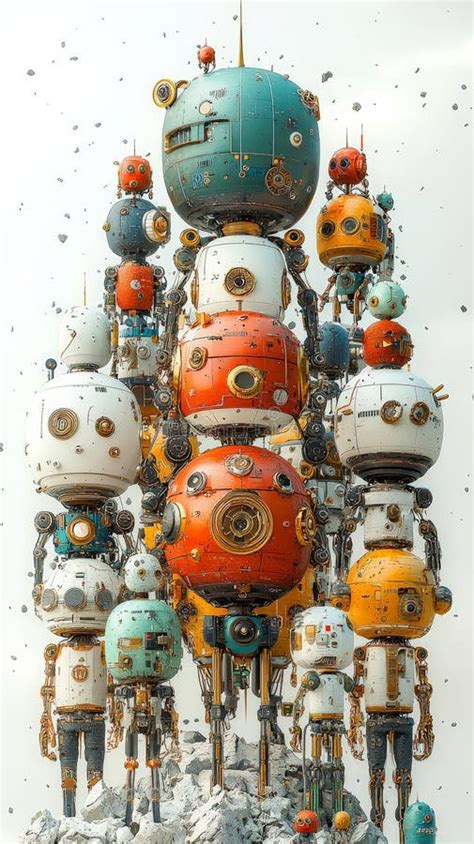 Detailed Hierarchical Organizational Chart With Human And Robot Members Generative Ai Stock