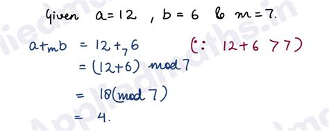 Modulo Arithmetic Important Questions Applied Maths Class 12 CBSE