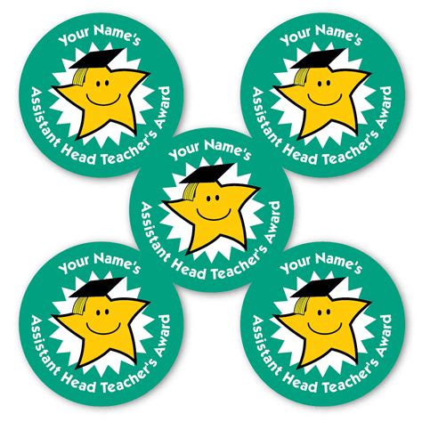 Personalised Reward Stickers Assistant Head Teachers Award The Sticker Factory
