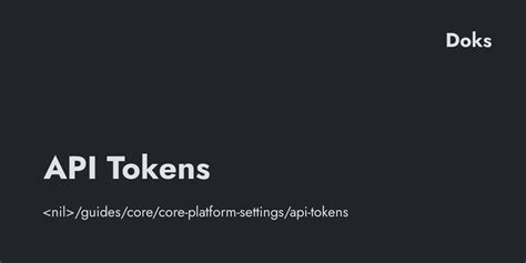 Api Tokens Api Tokens